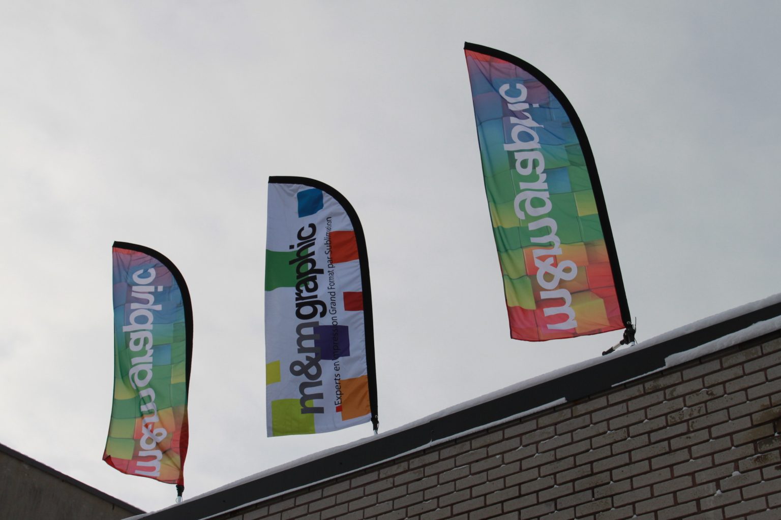 Windsail Flag Produced in Montreal (canvas and structure) - M&M Graphic